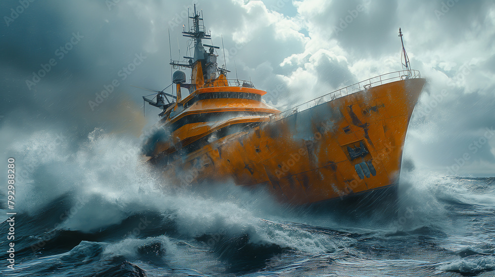 6. Ocean Exploration: Against a backdrop of stormy seas, a team of ...