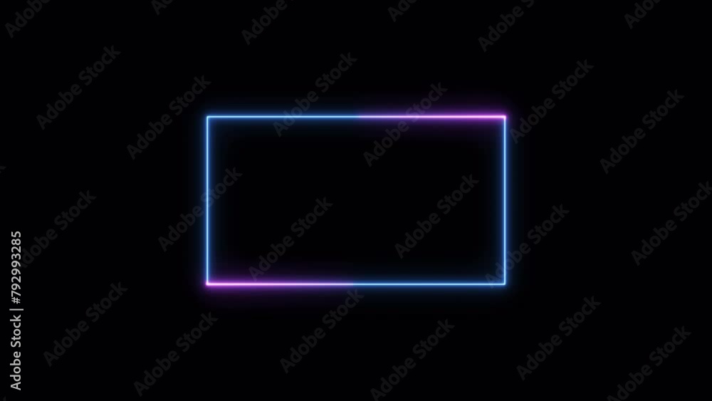 Vidéo Stock Neon looped light frame for game streaming video on a ...
