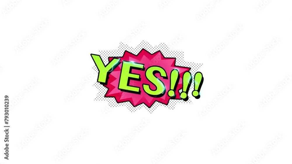 bubble cartoon animation, with the words yes. Yes text in speech ...