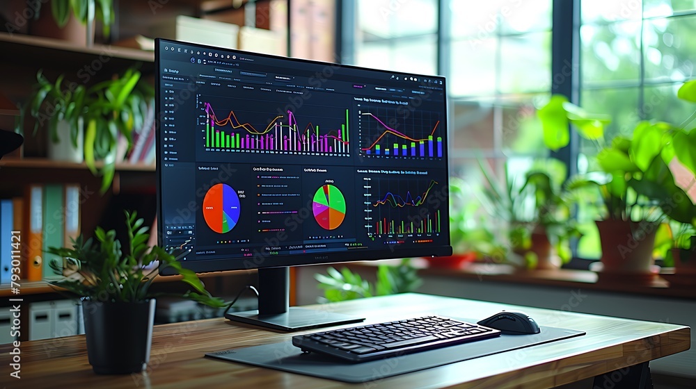 Create a high-resolution image of a PC monitor in an educational ...