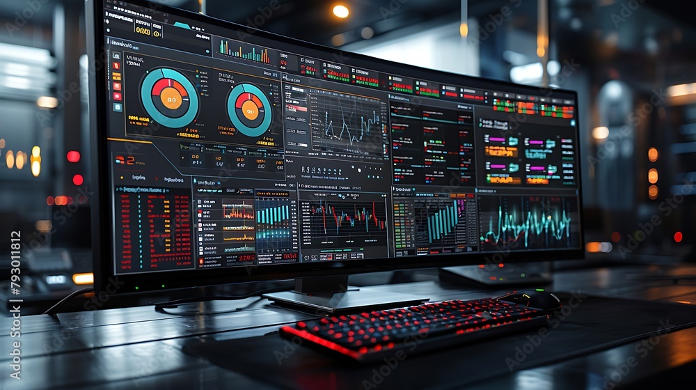 Design a digital visualization of a PC monitor on a security analyst's ...