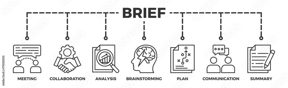 Brief banner web icon vector illustration concept for a briefing of ...