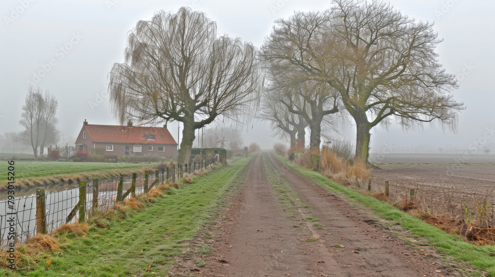free space on the left corner for title banner with a fog stock image ...