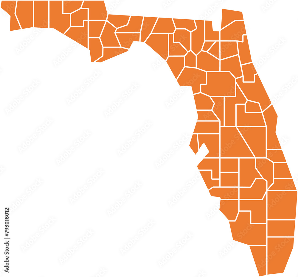 outline drawing of florida state map. Stock Illustration | Adobe Stock