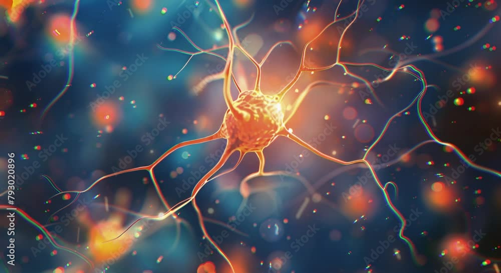 Impulses Neuron cells, nervous system, neural network under a ...