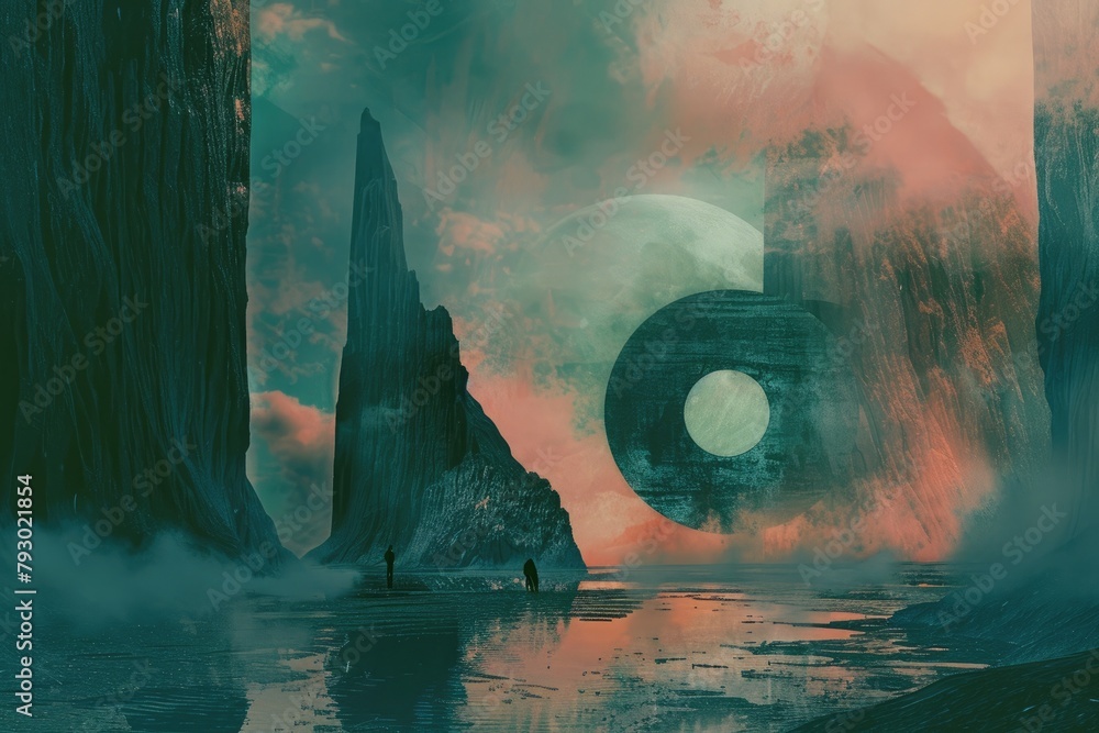 the enigmatic world of abstract surrealism, where familiar shapes morph ...