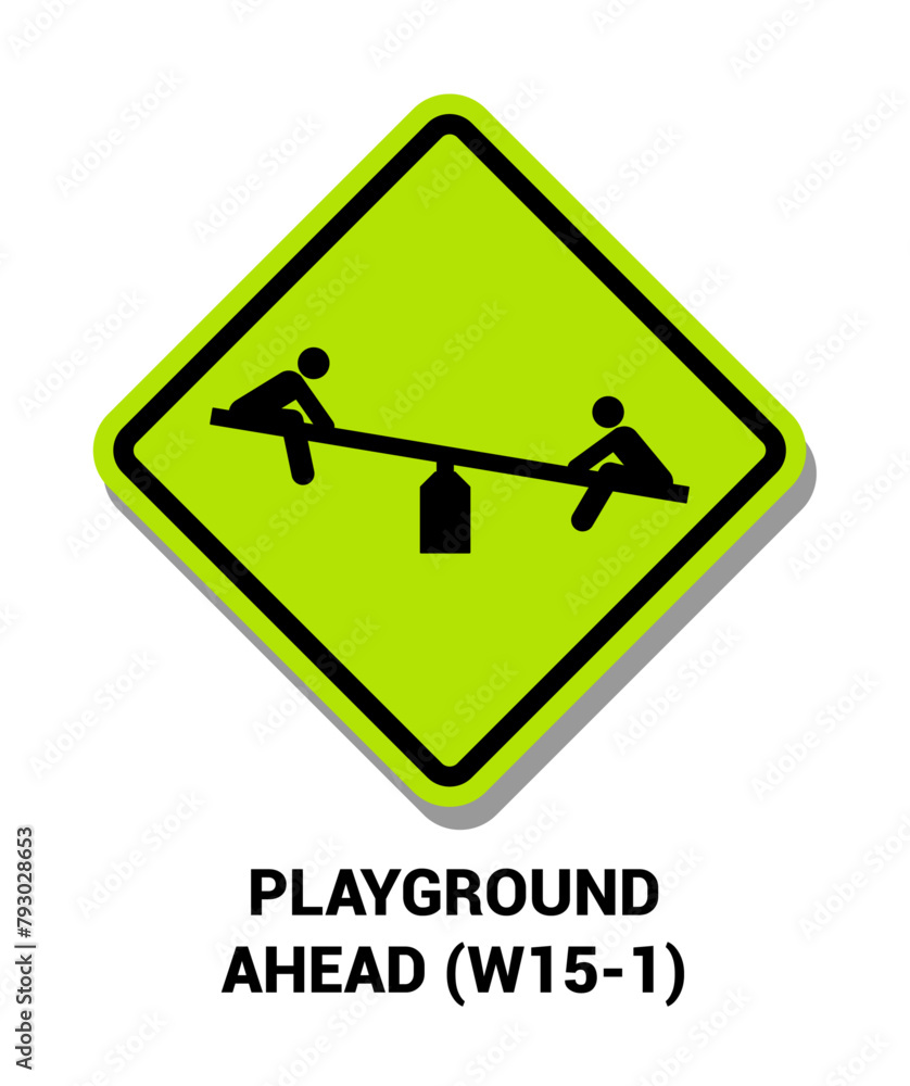 PLAYGROUND AHEAD SIGN , Pedestrian and Bicycle Signs US ROAD SYMBOL ...