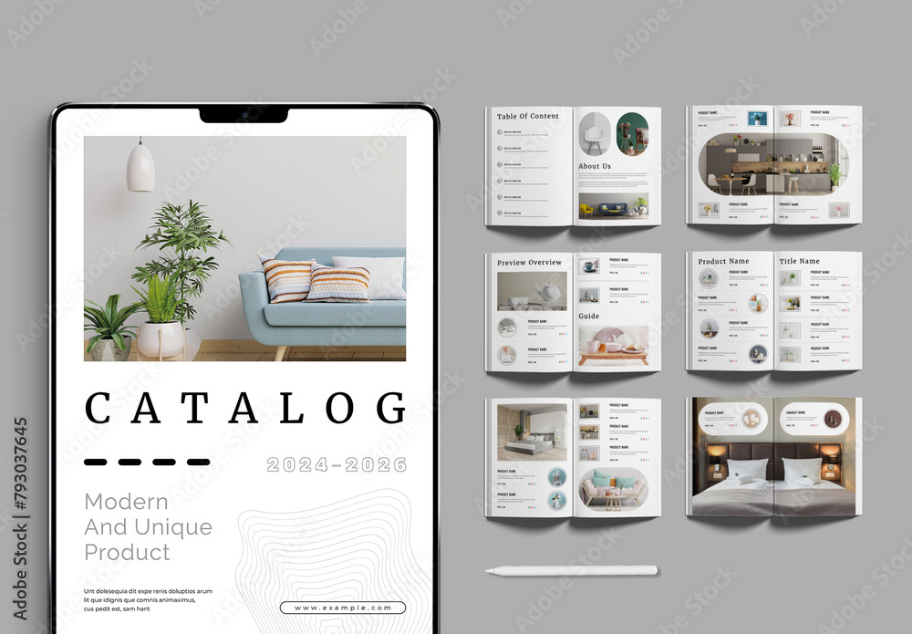 Product Catalog Layout Template Stock Template | Adobe Stock