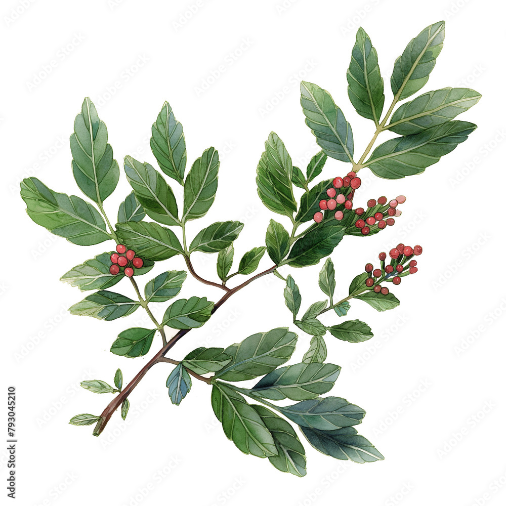 schinus terebinthifolius, schinus terebinthifolia, Illustration ...
