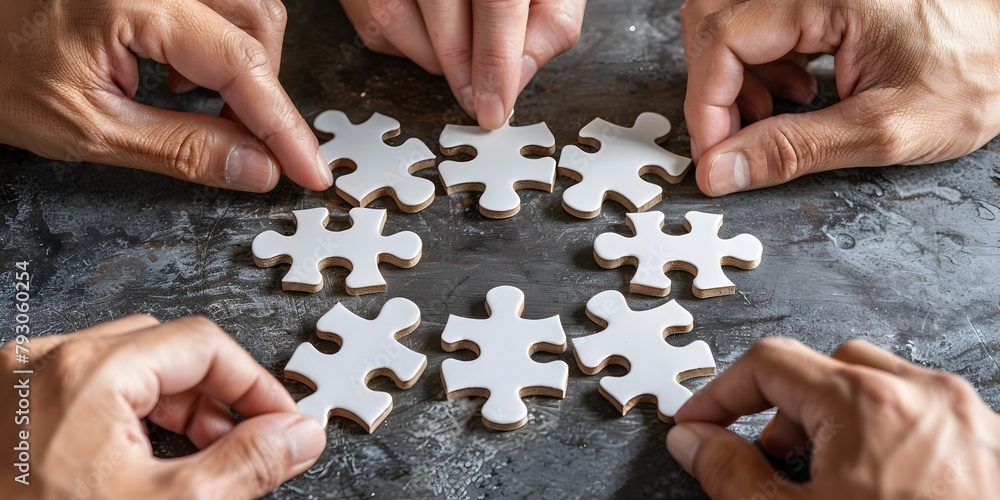 Collaborative Puzzle Pieces Forming Unique Design for Team Building ...