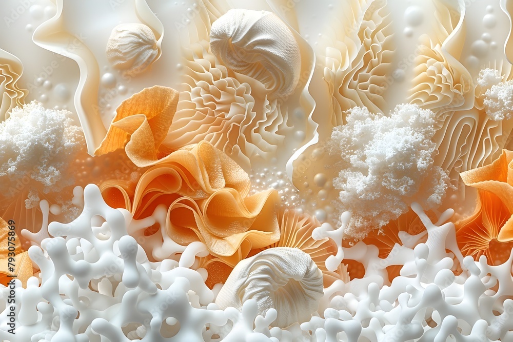 Intricate Composition of Biodegradable Packaging Materials Showcasing ...