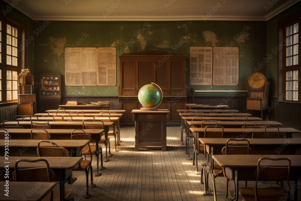 A Nostalgic Journey Back in Time: A Historic School Classroom from the ...