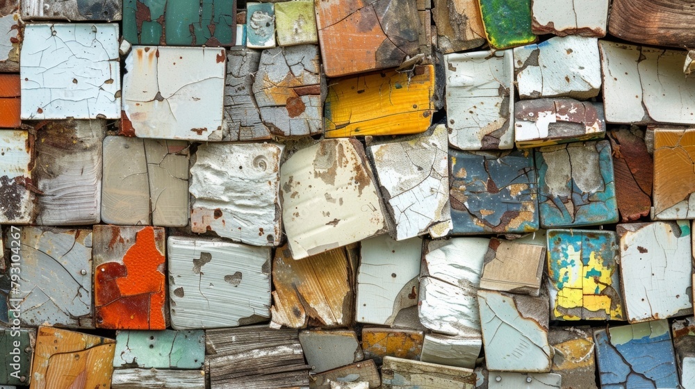Closeup of a recycled and reused building material repurposed from ...