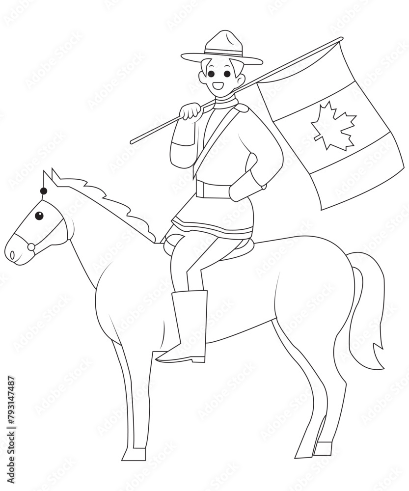 Canadian flag coloring page illustration / Canada symbol coloring page ...