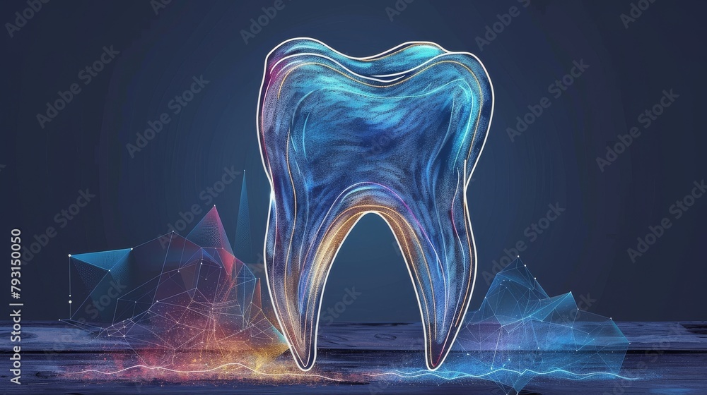 Illustration of anatomical human tooth silhouette. Healthy medicine ...