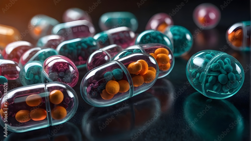 Vitamin-mineral pill capsule, multivitamin, coronavirus COVID-19 ...