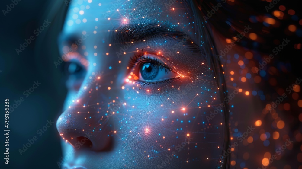 Identifies a person by detecting biometric information on their face ...
