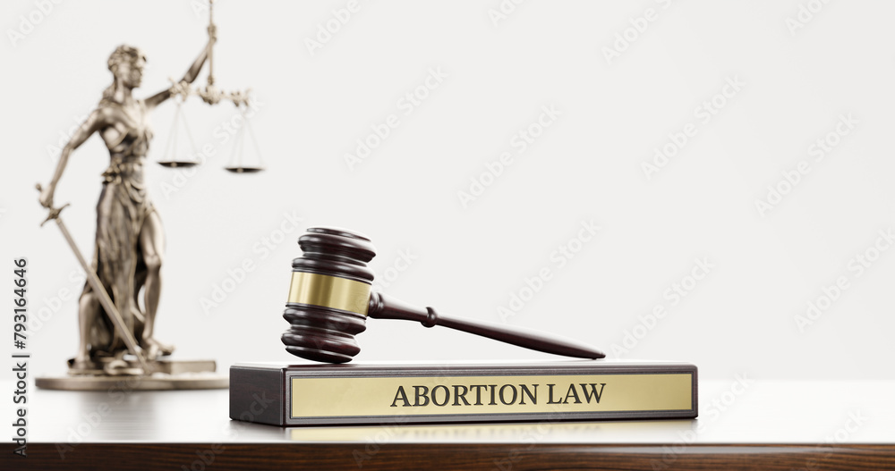 Abortion law: Judge's Gavel as a symbol of legal system, Themis is the ...