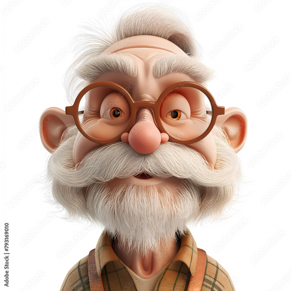 3d portraits of happy people on a white background. Cartoon characters ...