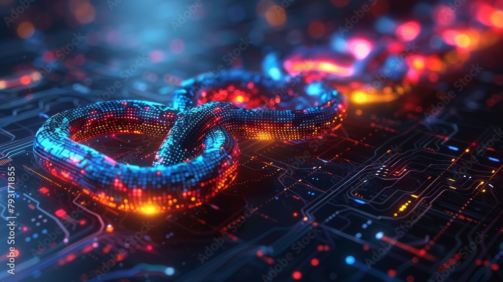 An infinity symbol representing the operations of software development ...