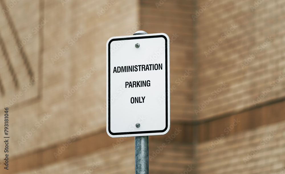 Administration parking only, traffic sign in Vancouver Stock Photo ...