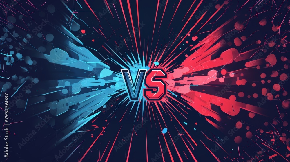 Vs icon or versus text game poster for battle or fight match contest ...