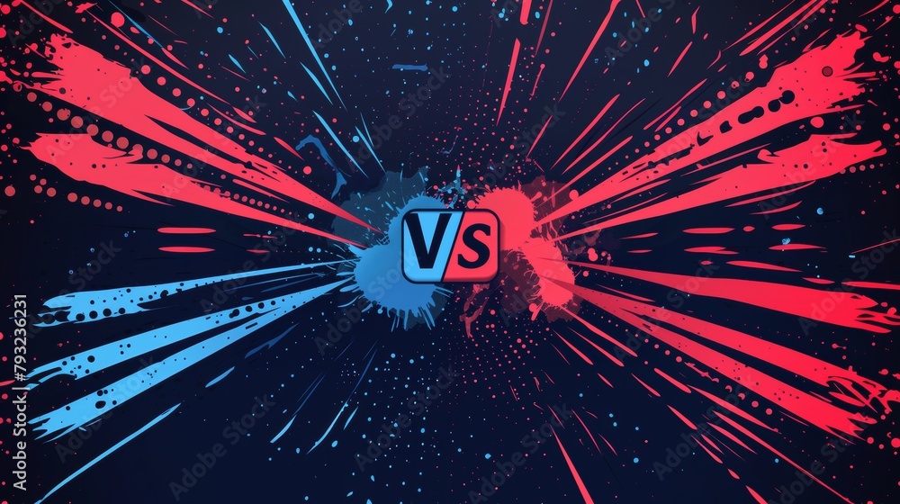 Vs icon or versus text game poster for battle or fight match contest ...