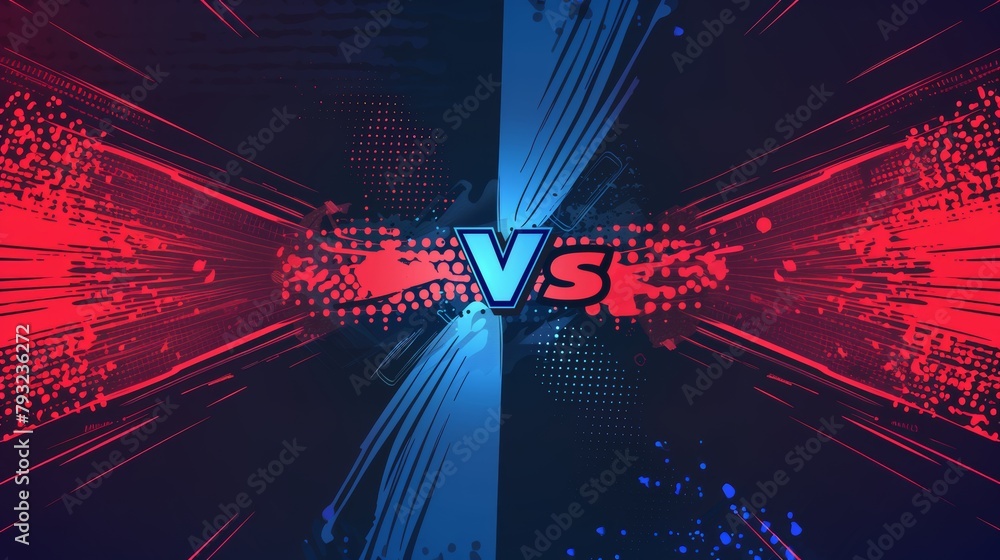Vs icon or versus text game poster for battle or fight match contest ...
