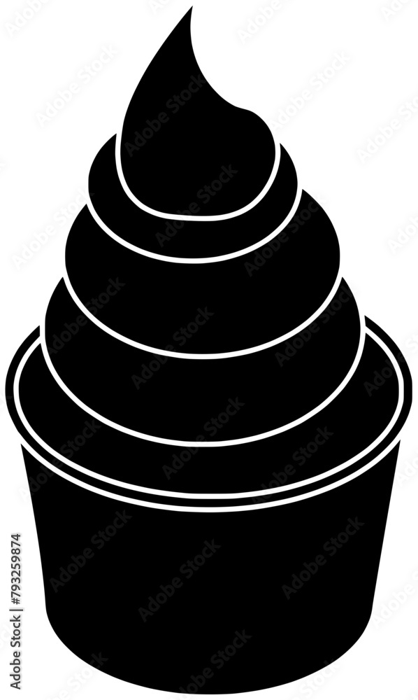 parfait illustration cup silhouette sundae logo sweet icon food outline ...