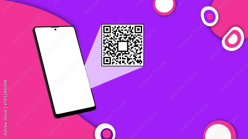 Smartphone Mockup Animation, QR Code Scanning For Data, Electronic ...