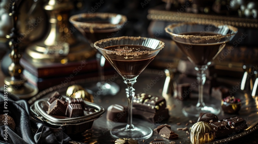 Decadent Chocolate Mousse Martini. An elegant martini glass filled with ...