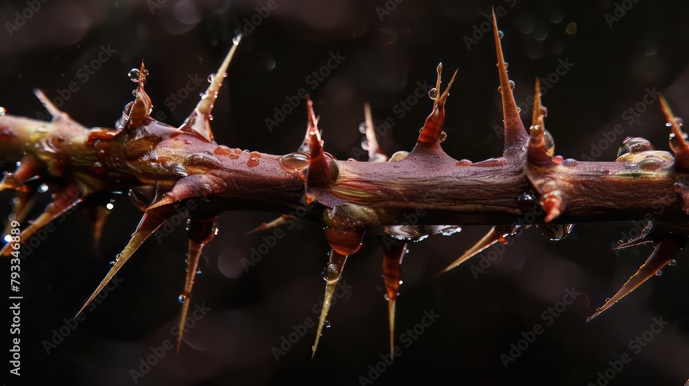 Silhouette of thorn wreath as symbol of death and resurrection of Jesus ...