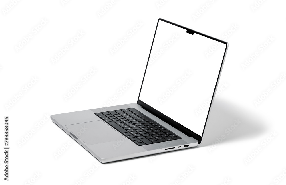 Open Macbook silver laptop by Apple isolated on transparent background ...
