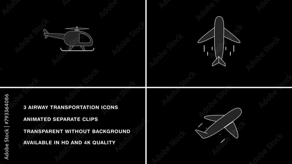 Animated air transport icons without backgrounds. Featuring airplane ...