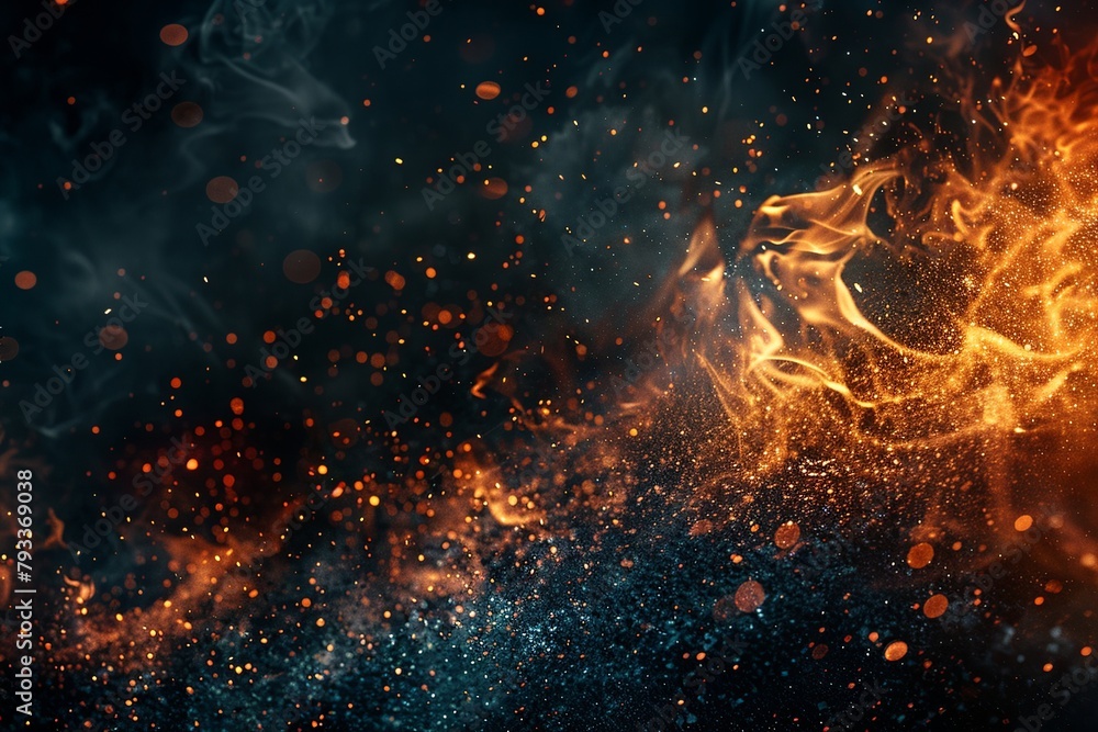 Witness the captivating display of fiery flames rising upwards from a ...