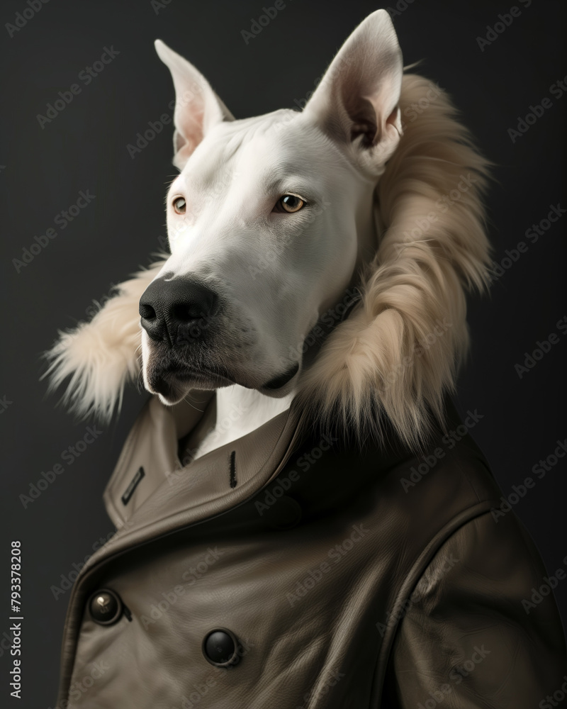 A charismatic Doberman dog posing as a boss, proud and confident ...