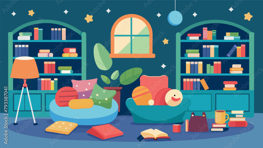 A classroom transforms into a cozy reading nook complete with pillows ...