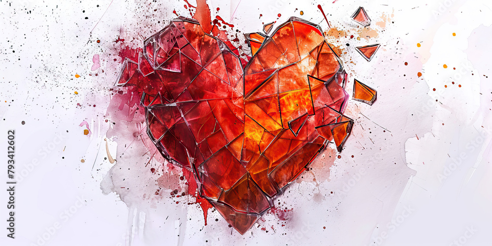 Heartbreak: The Shattered Glass Heart - Visualize a heart made of glass ...