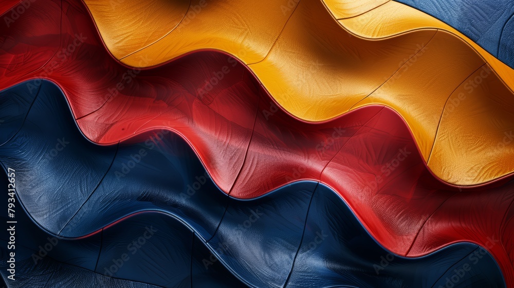 Wavy Leather Texture in Red, Blue, and Yellow - Vibrant Colors for ...