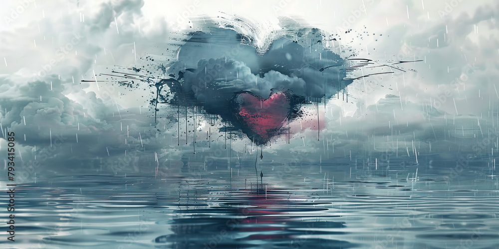 Grief: The Raincloud and Drowning Heart - Imagine a raincloud hovering ...
