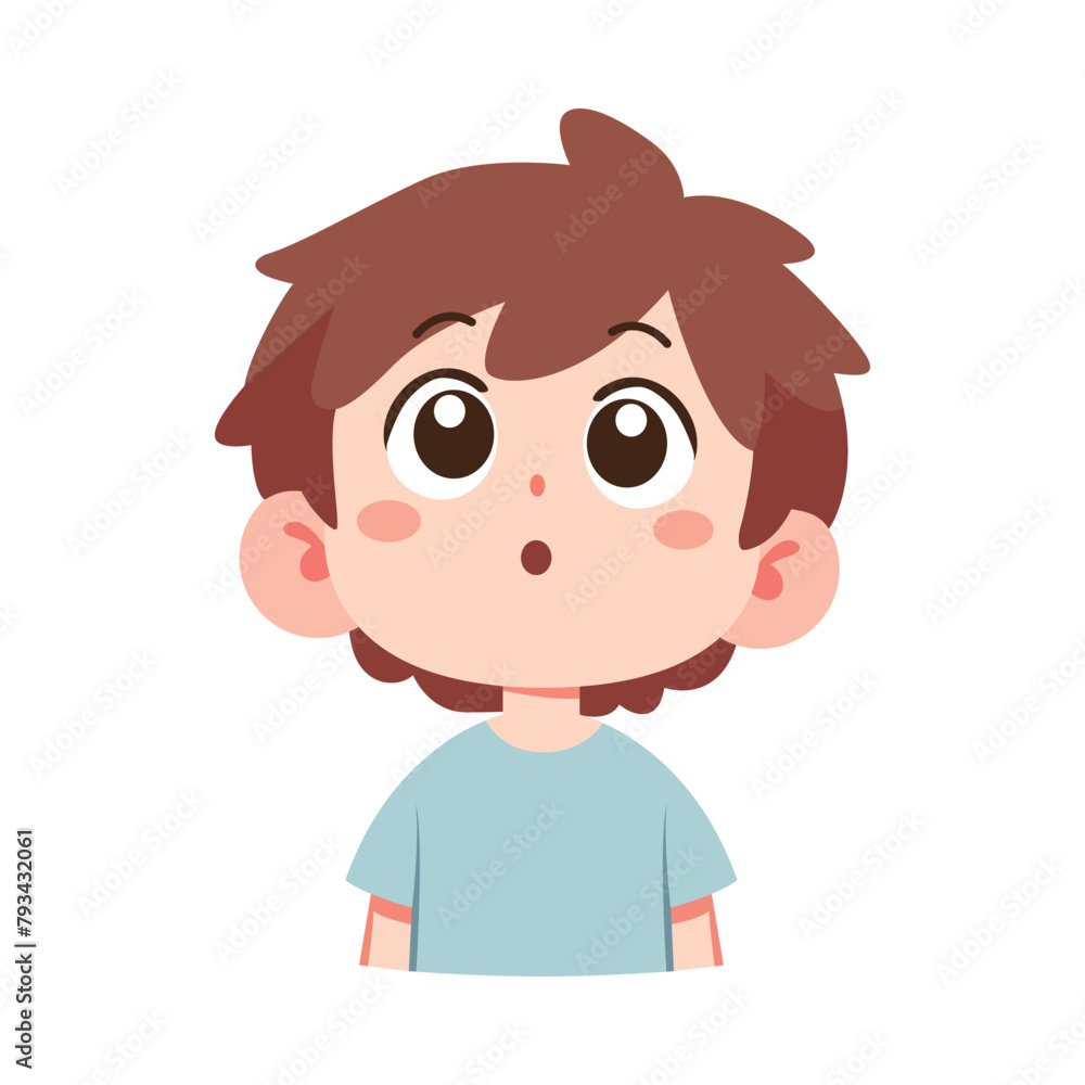 cute child boy cartoon character look up cartoon kawaii vector ...