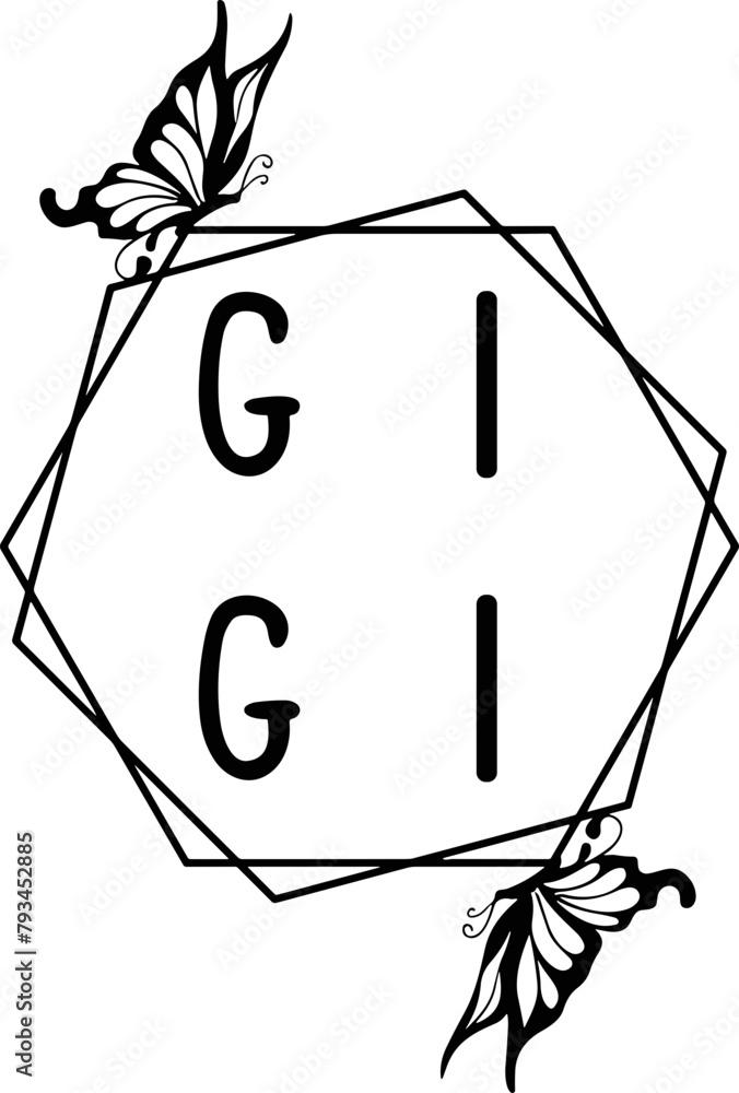 Gigi floral frame SVG, gigi butterflies frame svg, Gigi svg, gigi ...