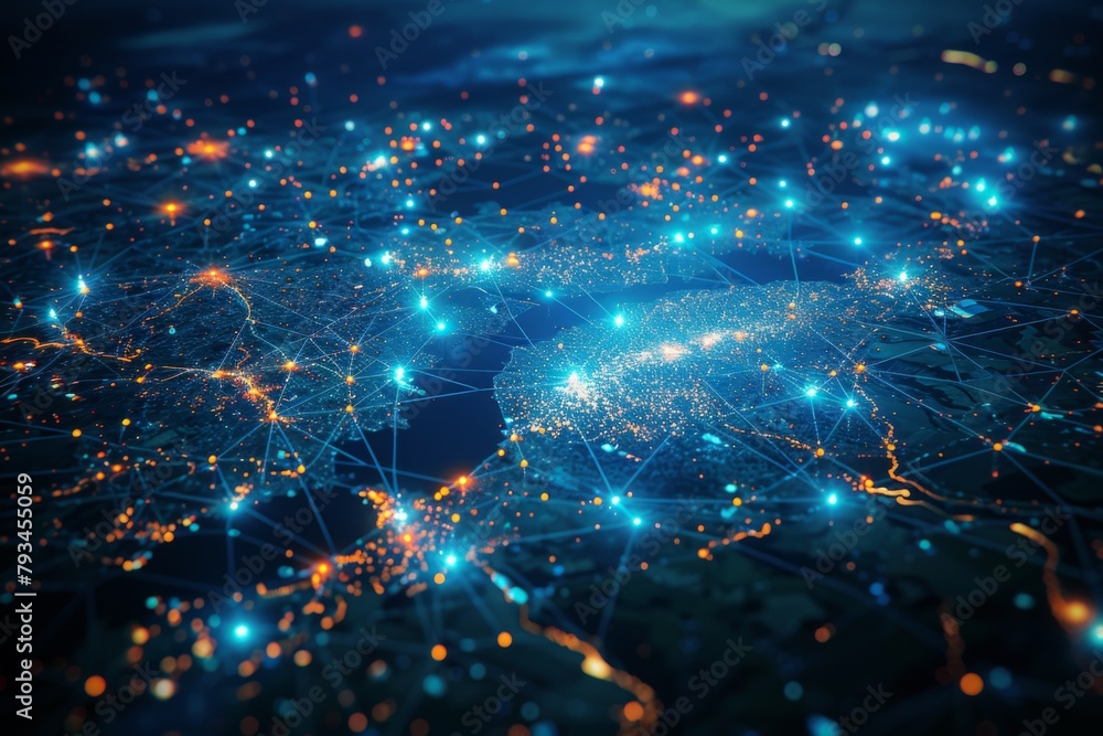 Digital Map of Indonesia Network Technology created with Generative AI ...