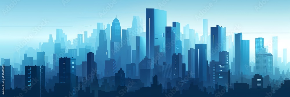 Beautiful template showcasing a modern city with layers of architecture ...