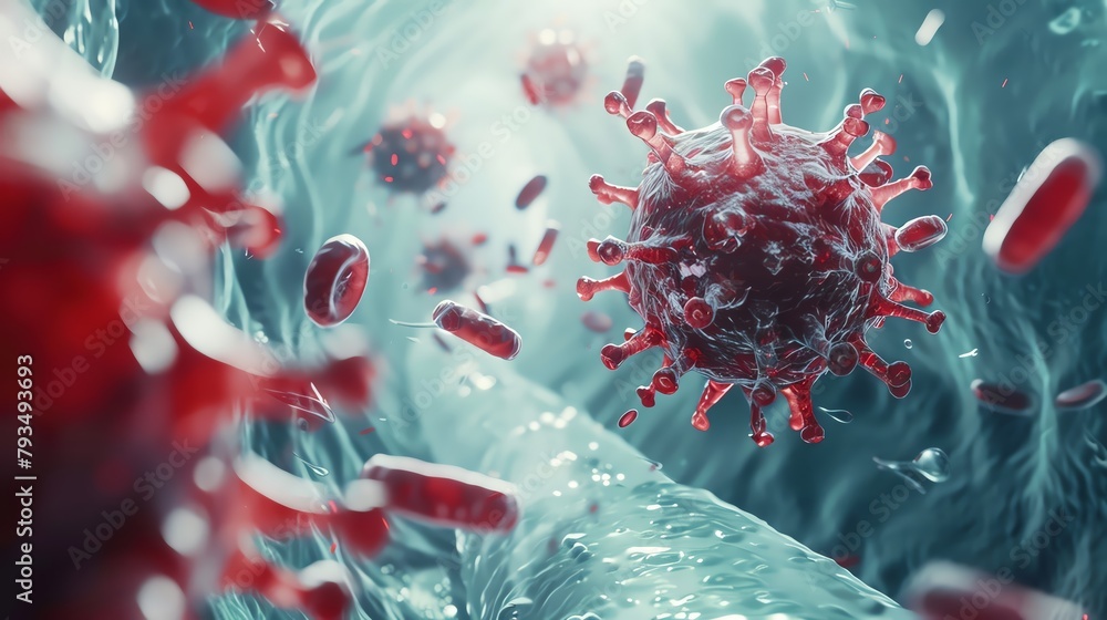 Illustrate the intricate structure of the Corona Virus within a ...