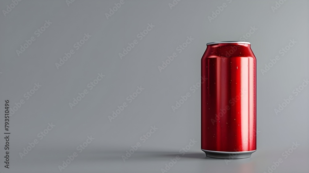 red soda can, Eye-catching red soda can set on a sleek gray surface ...