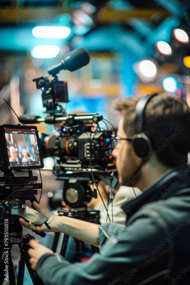 Professional Photography of a team of journalists working late to cover ...