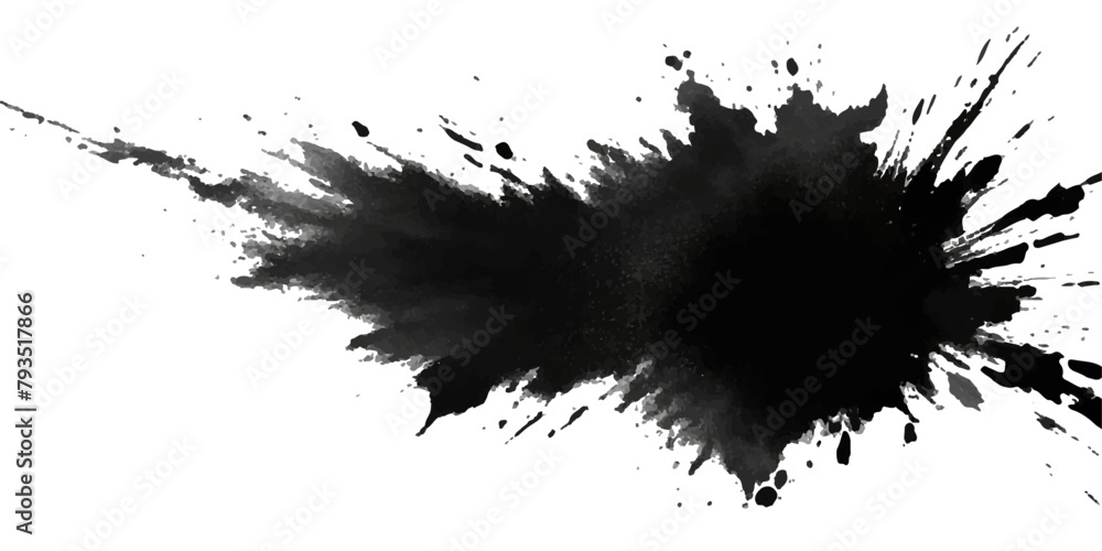 Paint stains black blotch background. Grunge Design Element. Brush ...