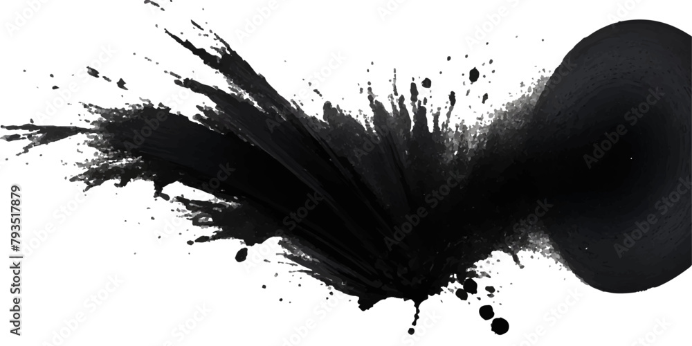 Paint stains black blotch background. Grunge Design Element. Brush ...