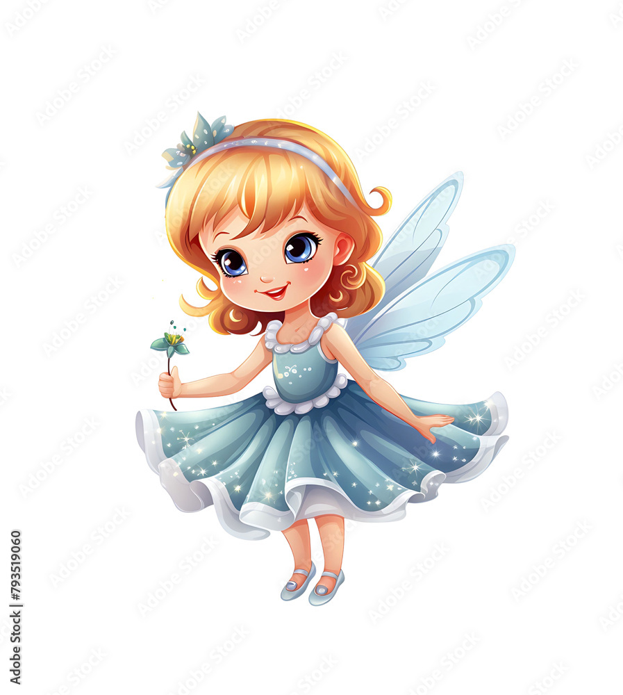 Charming vector art of a fairy cartoon character with delicate wings ...